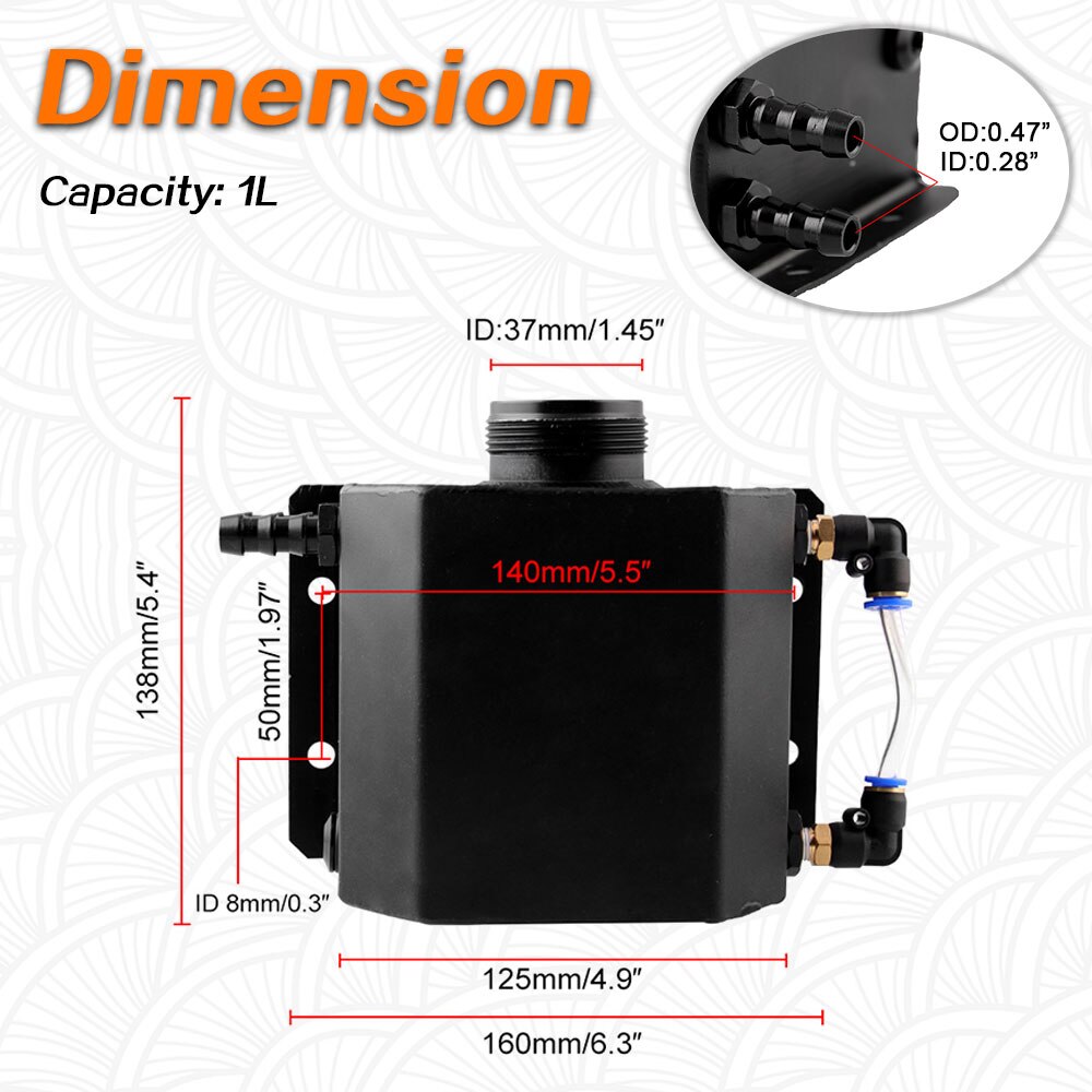 1L Oil Catch Can Reservoir Tank Coolant Tank Coola... – Grandado