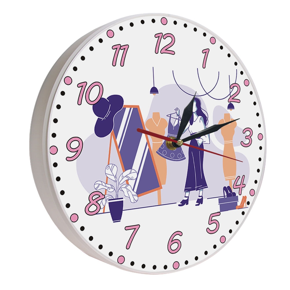 Female Clothing Shop Wall Clock Toggery Business S... – Grandado