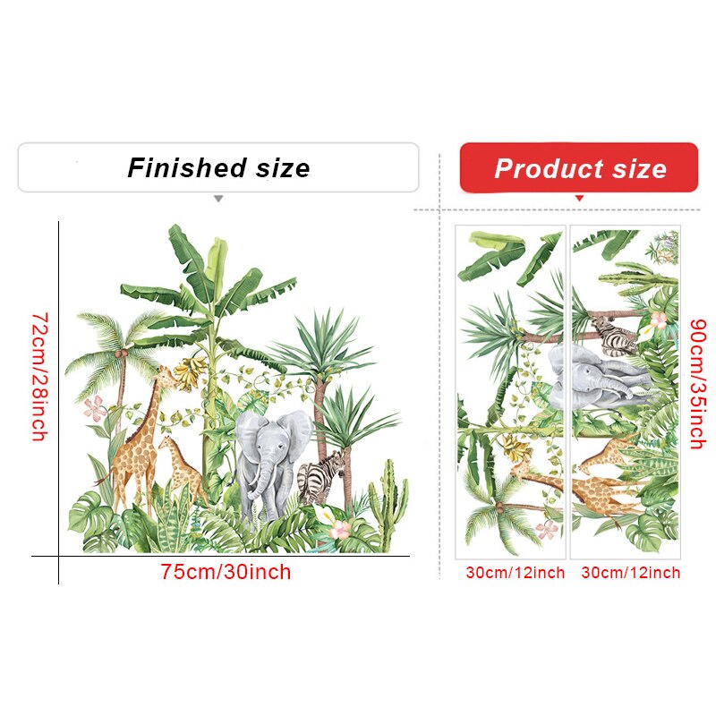 Tropical Rainforest Animals Wall Stickers for Livi... – Vicedeal