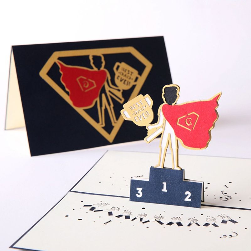 1 kpl 3d paperia super isä 3d kortti kiitoskortti ... – Vicedeal