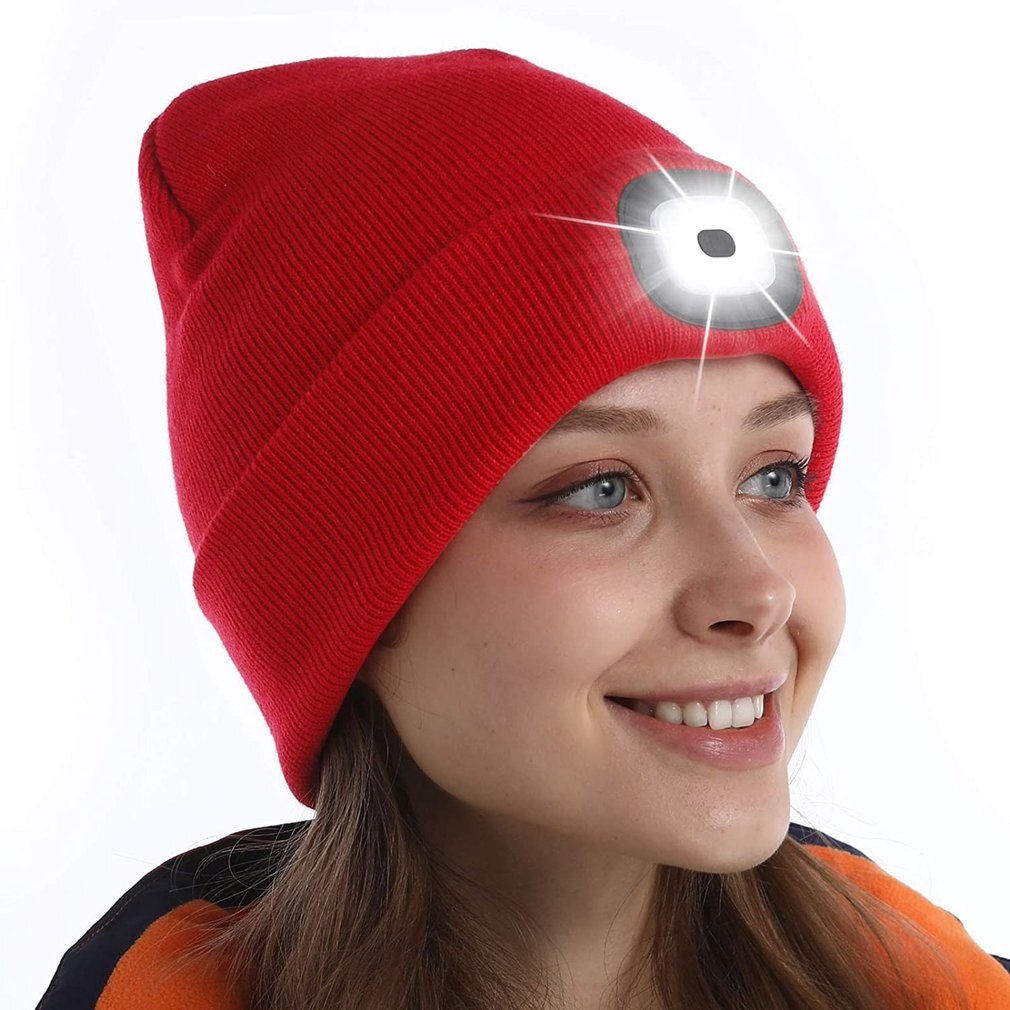 4 Led Verlichte Cap Warme Mutsen Usb Oplaadbare Ha... – Grandado