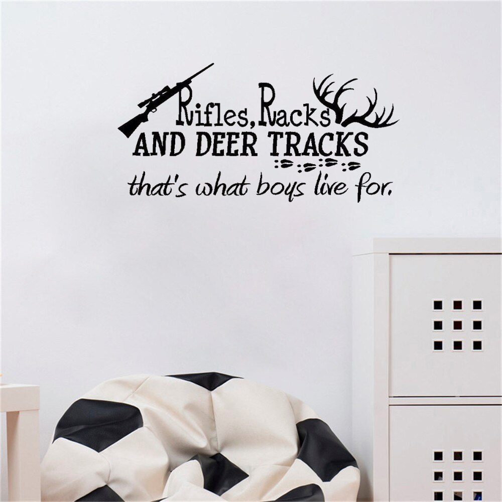 Rifles Racks and Deer Tracks Wall Sticker That'... – Grandado