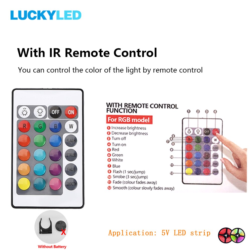 Luckyled Rgb Controller DC5V 12V 24V Toets/24Key I... – Vicedeal