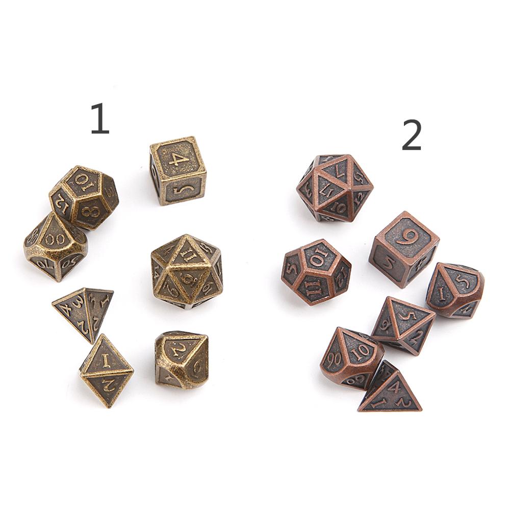 7pcs/set Metal Dice Family Party Bar RPG D&D Polyh... – Grandado