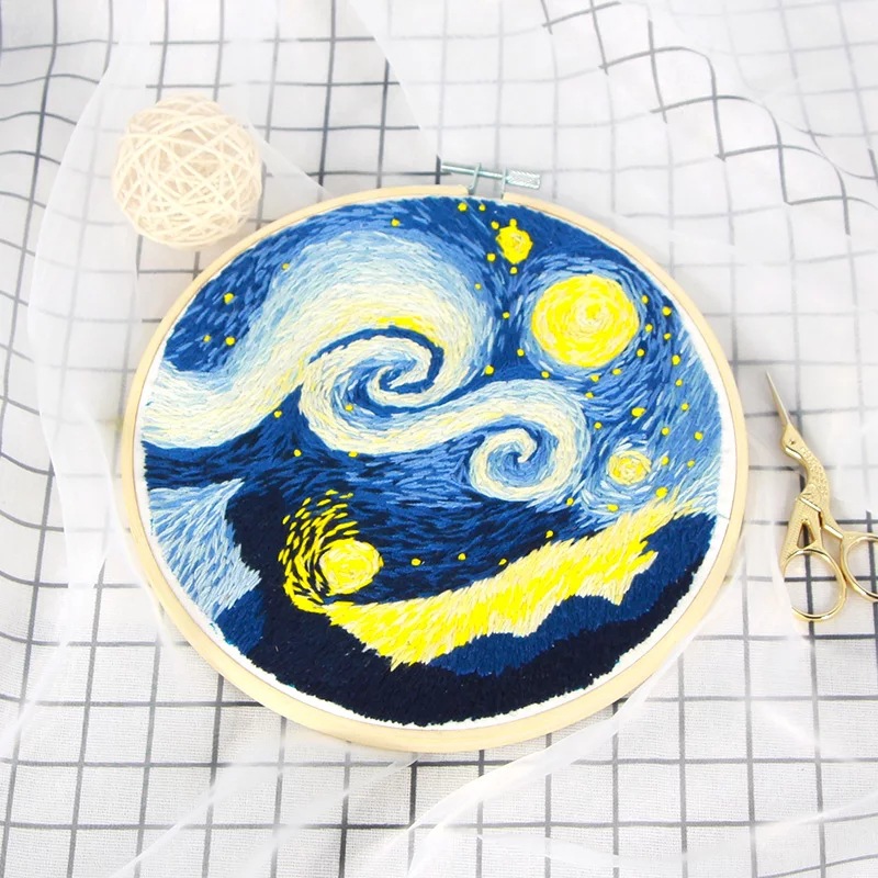 Van gogh Starry Night DIY Embroidery Kits Handmade... – Grandado