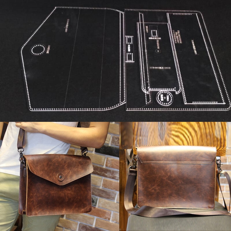 Leather Handmade Craft men`s shoulder bag Sewing P... – Grandado