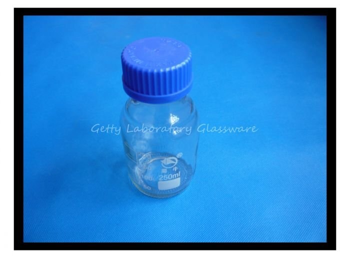 250 mL Lab Glass Reagent bottle w cap autoclavable... – Grandado