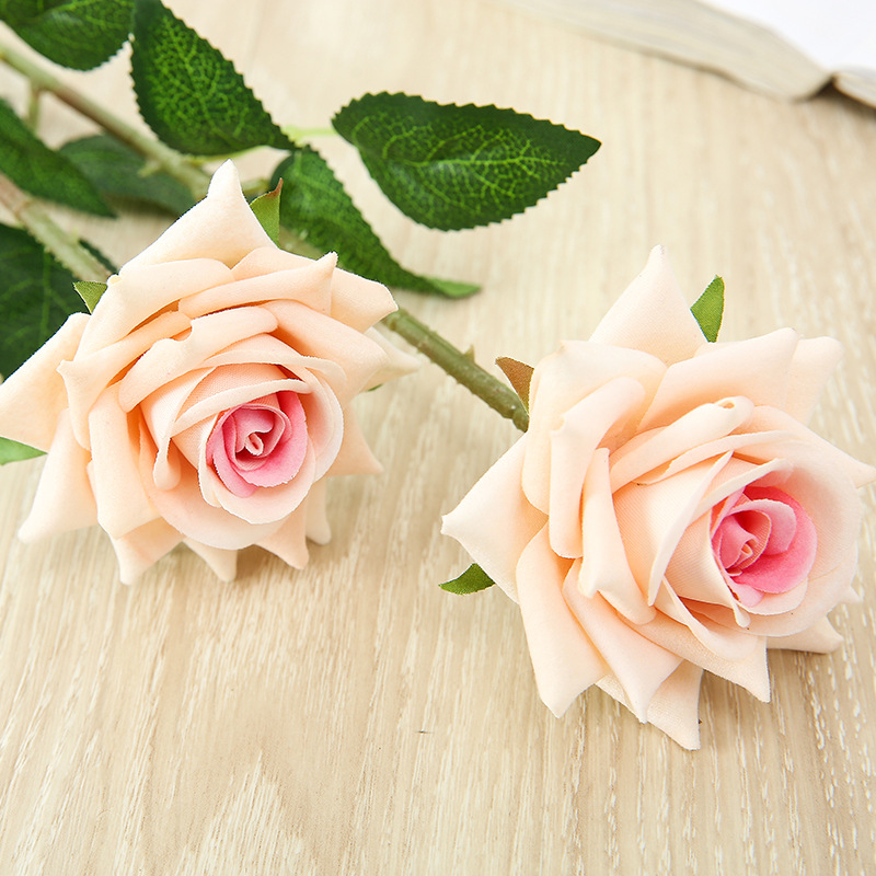 5 stücke Beflockung seide Rose 7/10cm Elegante rol... – Grandado