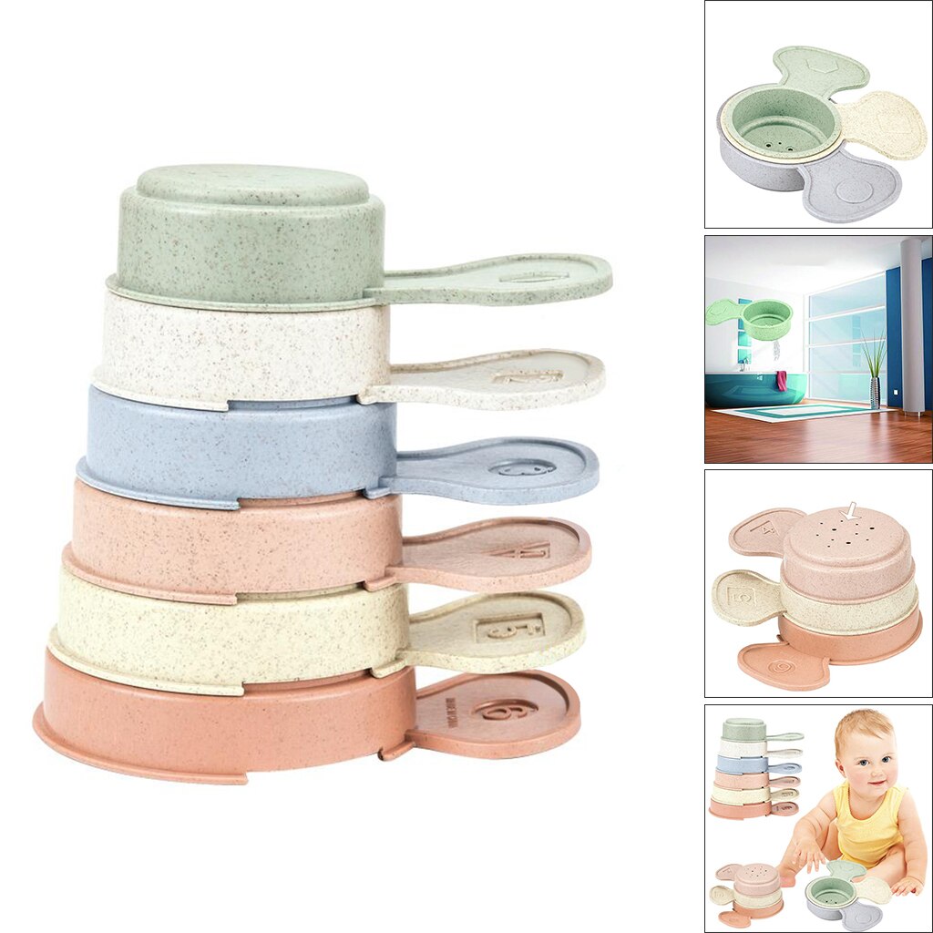 6X Nesting Stacking Cups Building Tower Stack Up C... – Vicedeal