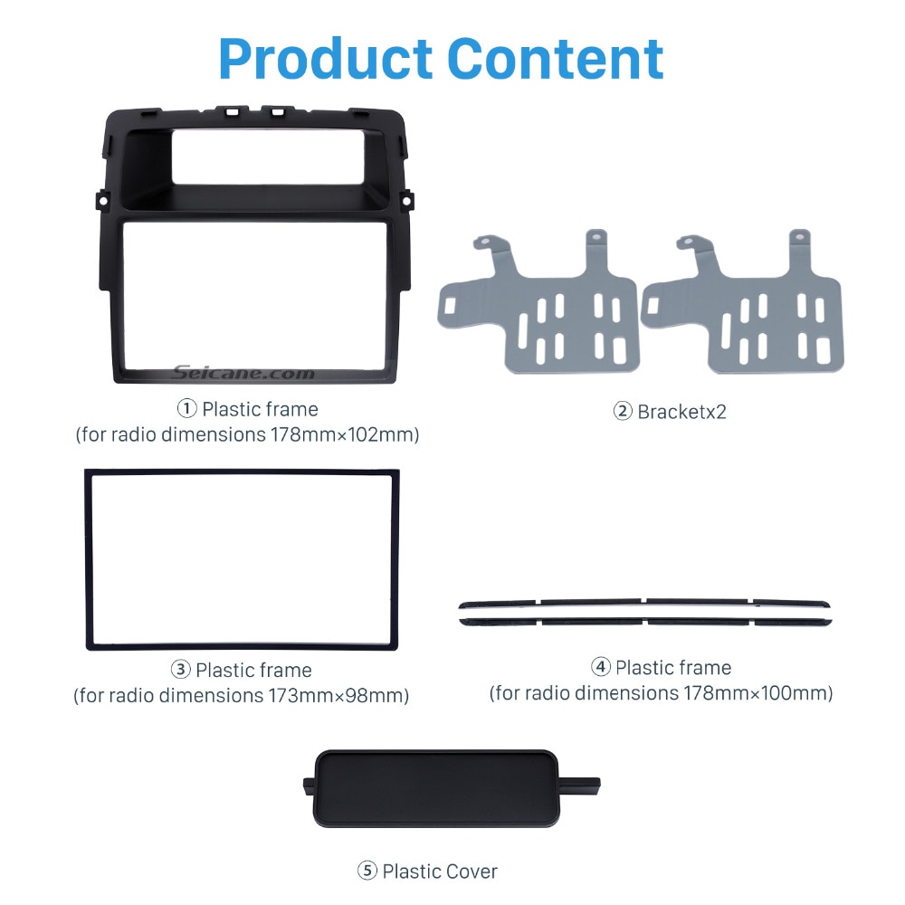 Seicane Black Double Din Car Radio Fascia for Niss... – Grandado