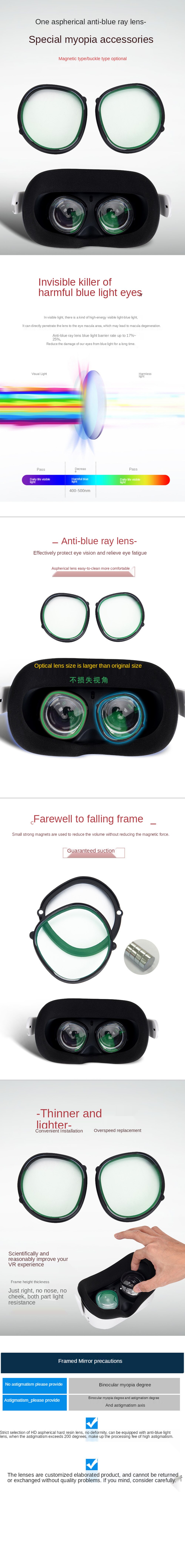 Lens Inserts VR Prescription Lenses for Oculus Que... – Vicedeal