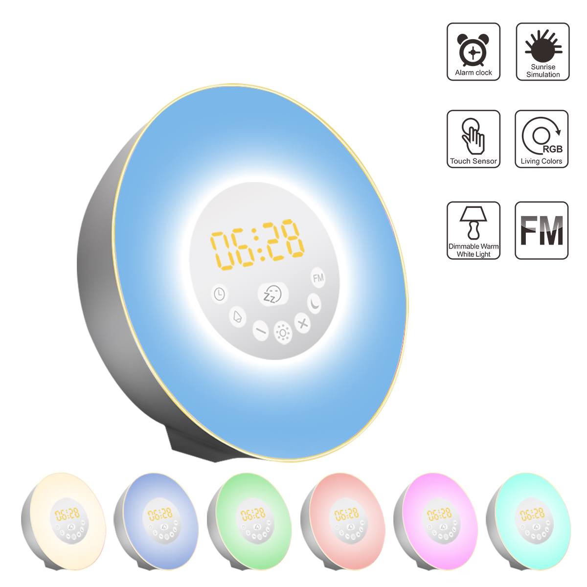 LED Digital Alarm Clock Wake-up Light Sunrise Simu... – Vicedeal