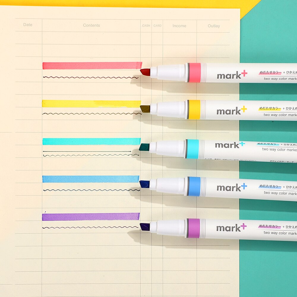 5 Pcs/set KOKUYO Cute Double Head Marker Highlight... – Grandado