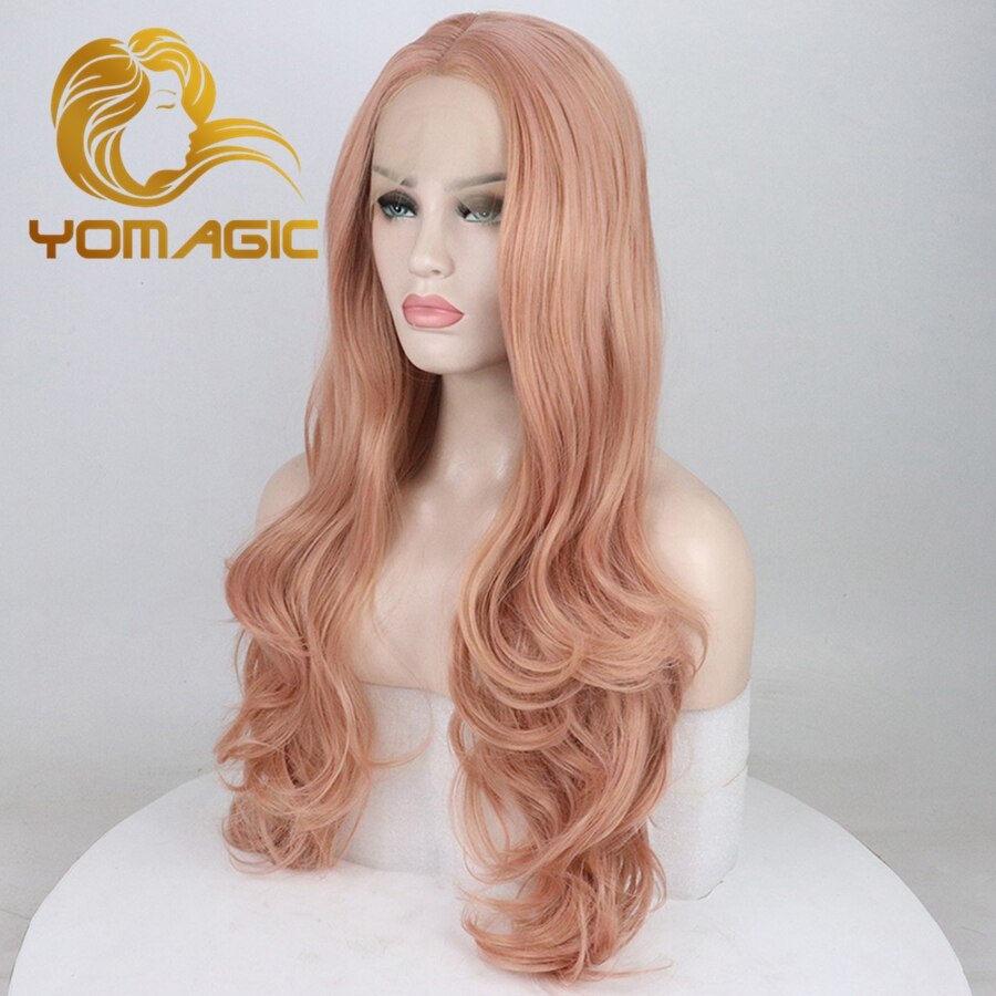 Yomagic Hair Rose Pink Synthetic Hair Wigs with Na... – Grandado