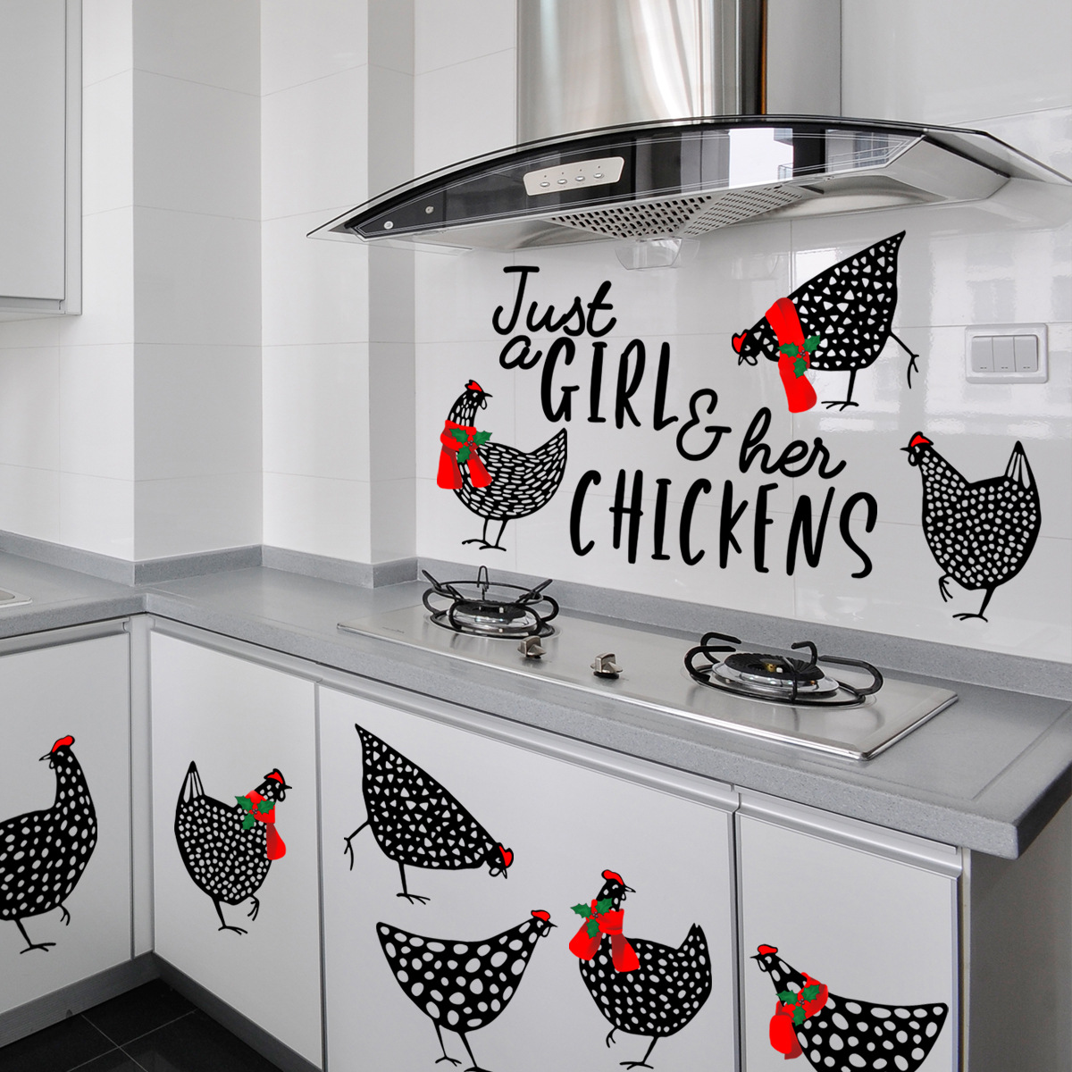 Scarf Chicken Kitchen Decoration Wall Sticker Wall... – Vicedeal