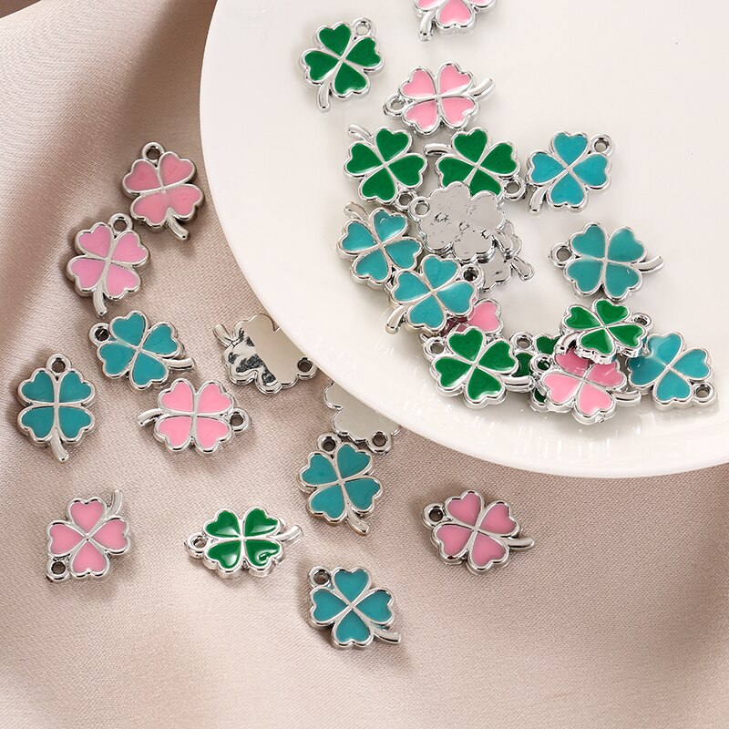 30pcs Charms Lucky Irish Four Leaf Clover 13.5x19m... – Grandado