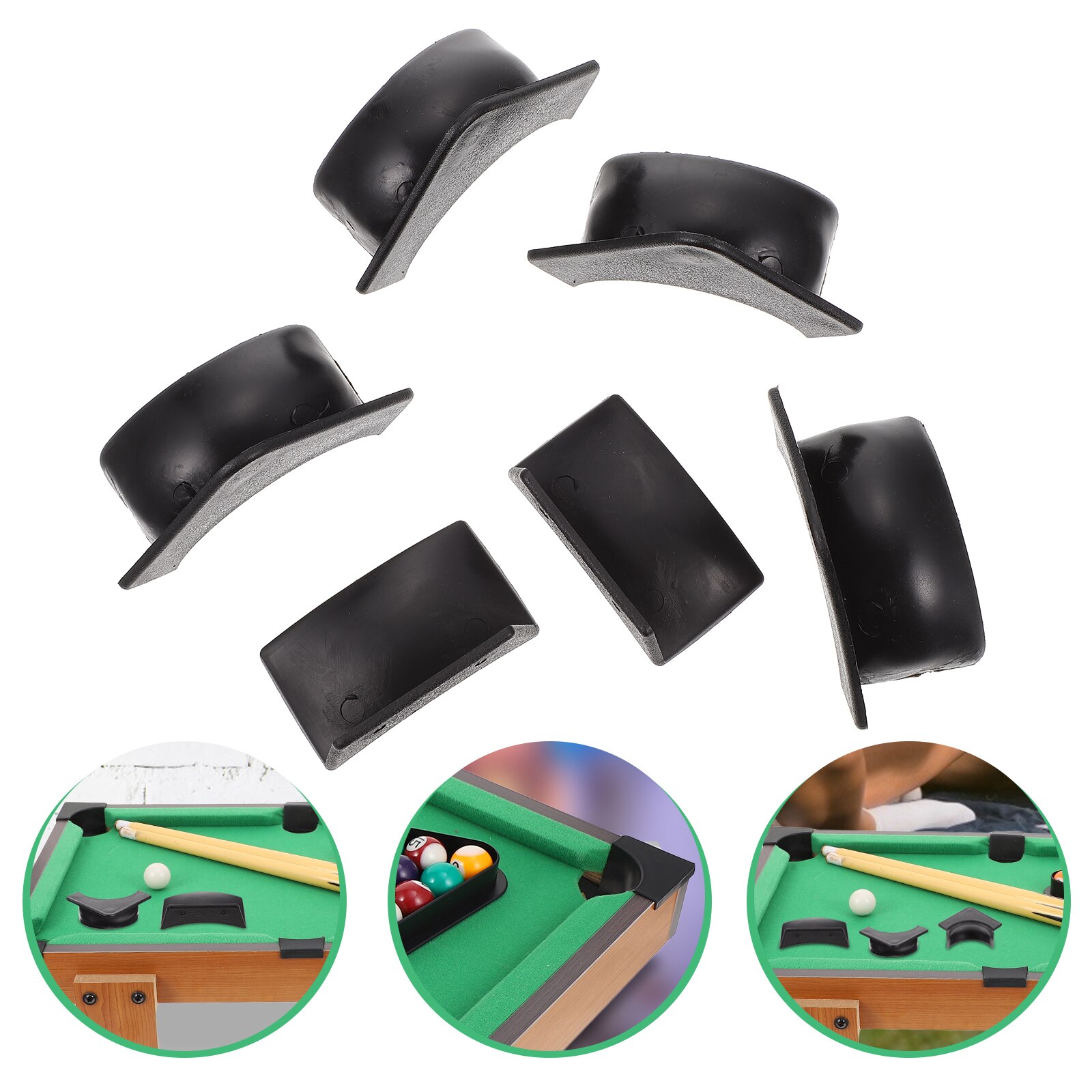 2 Sets Pool Table Middle Hole Mats Tail Hole Edges... – Grandado