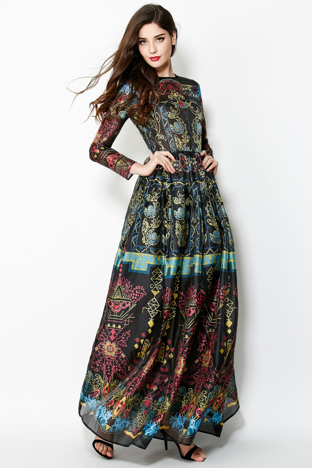 Ball Gown Dress XXL Daily European Vintage Print S... – Grandado