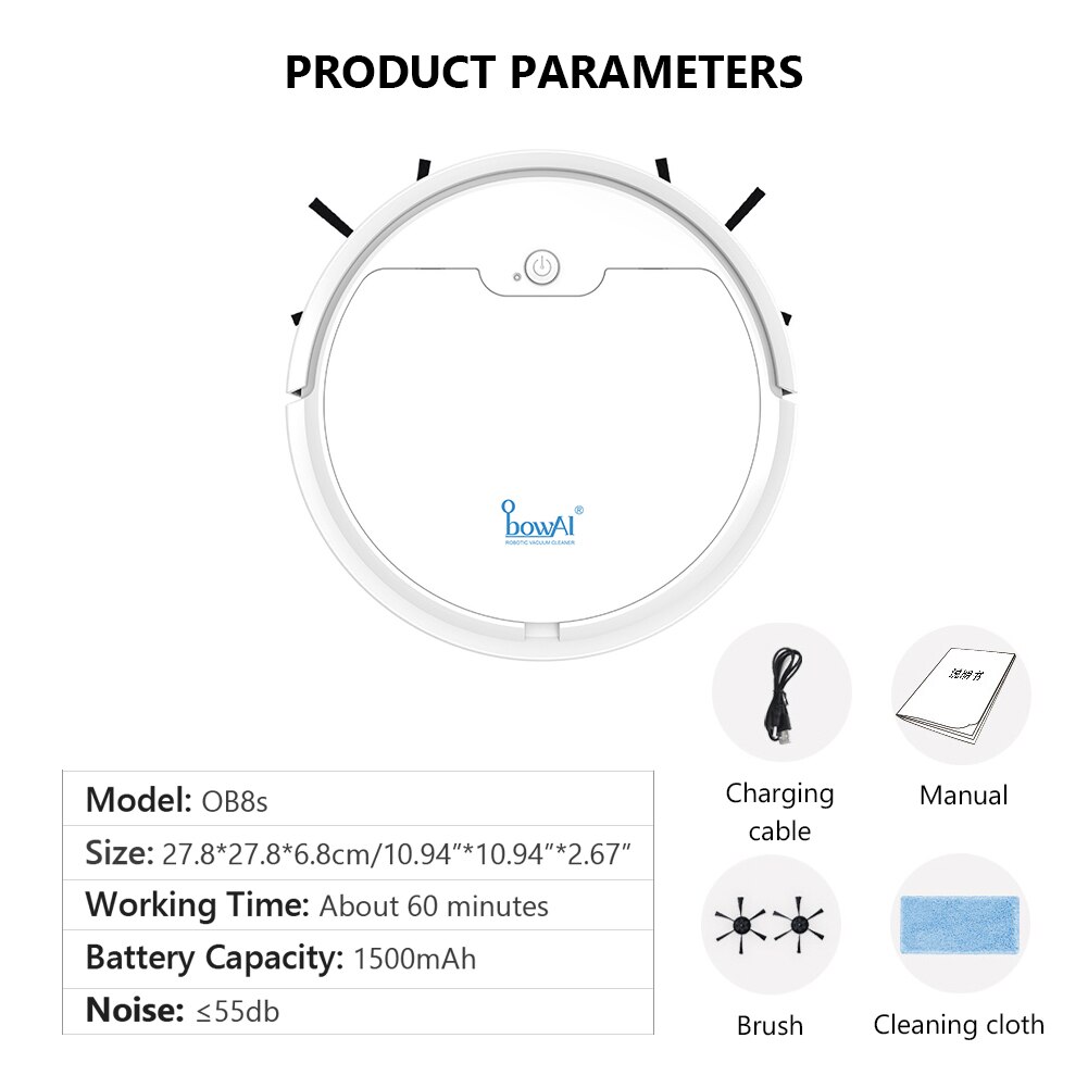 1600Pa Cleaning Automatic Home Dry Wet Floor Navig... – Grandado