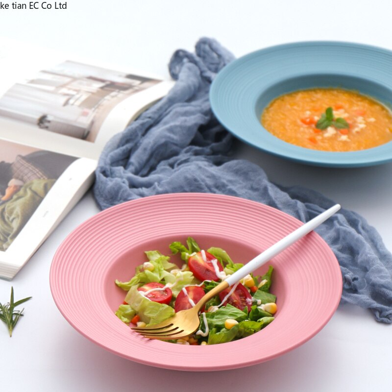1psc Japanese ceramic straw hat Western pasta dish... – Vicedeal