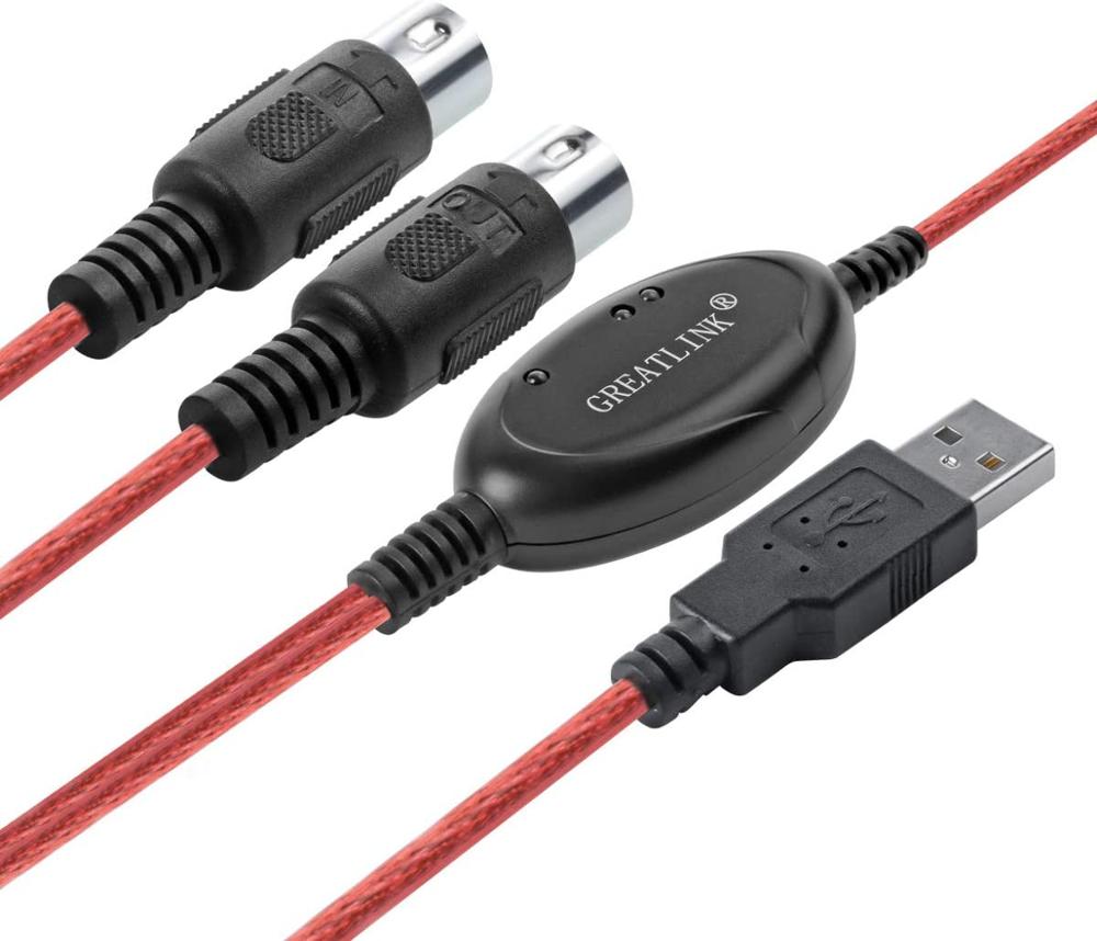 Greatlink midi-kabel naar usb in-uit converter, mi... – Vicedeal