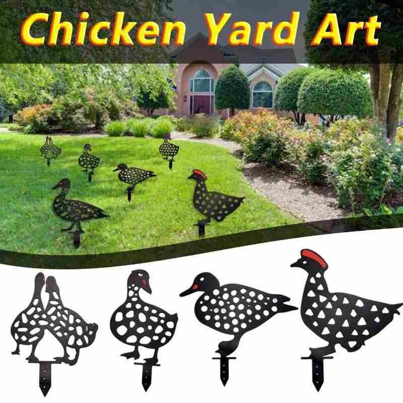 Chicken Yard Art Outdoor Garden Statues Backyard L... – Grandado
