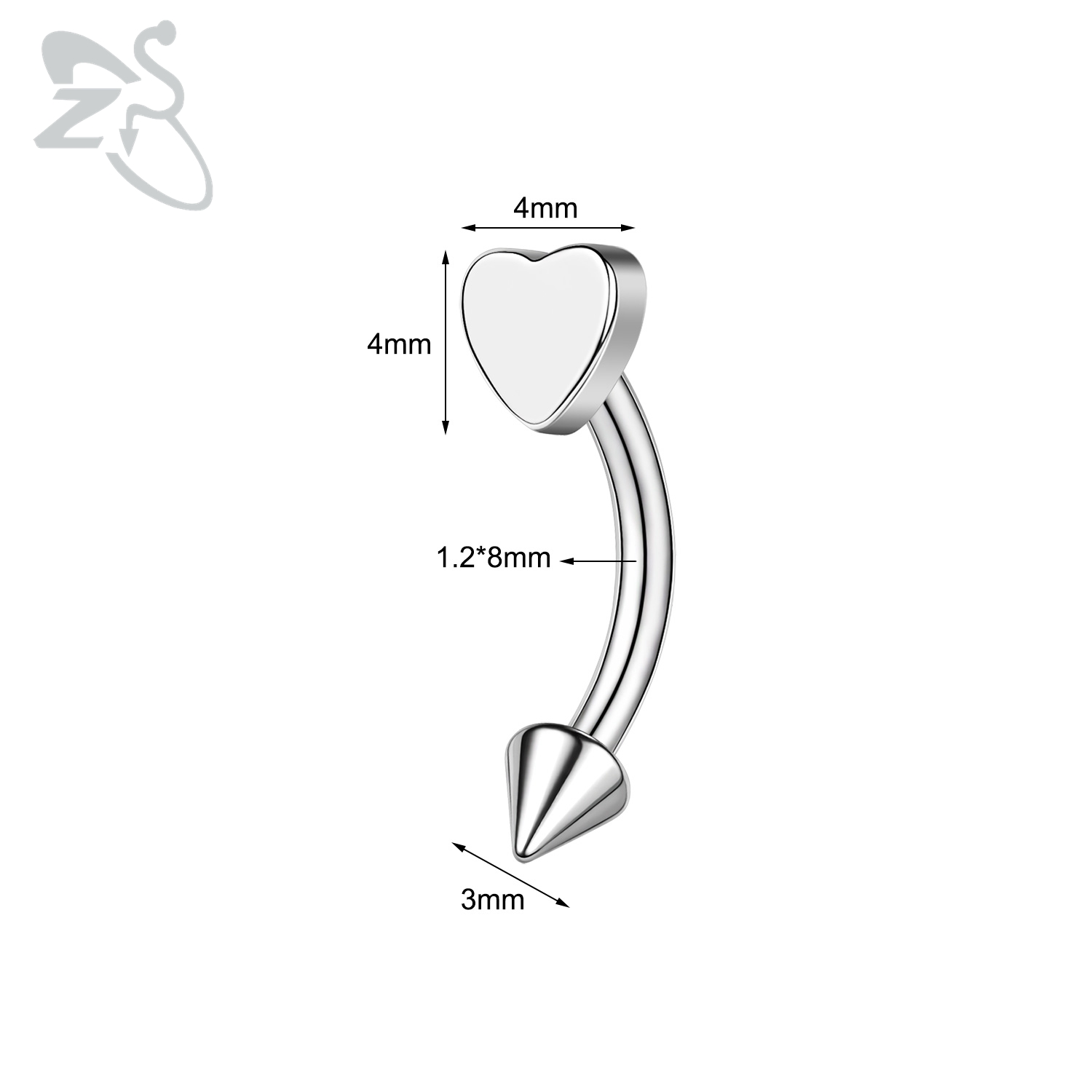 ZS 1 Piece 16G/20G Stainelss Steel Eyebrow Piercin... – Vicedeal