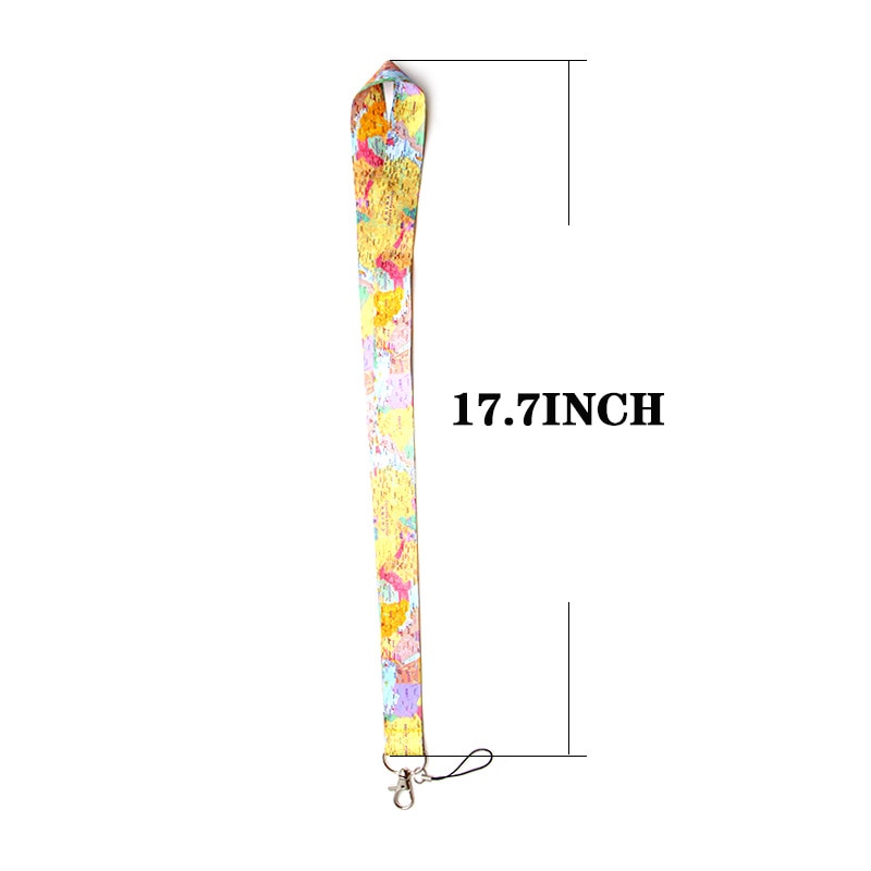 1 Piece Badge Holder Lanyard World Map Pattern Key... – Grandado