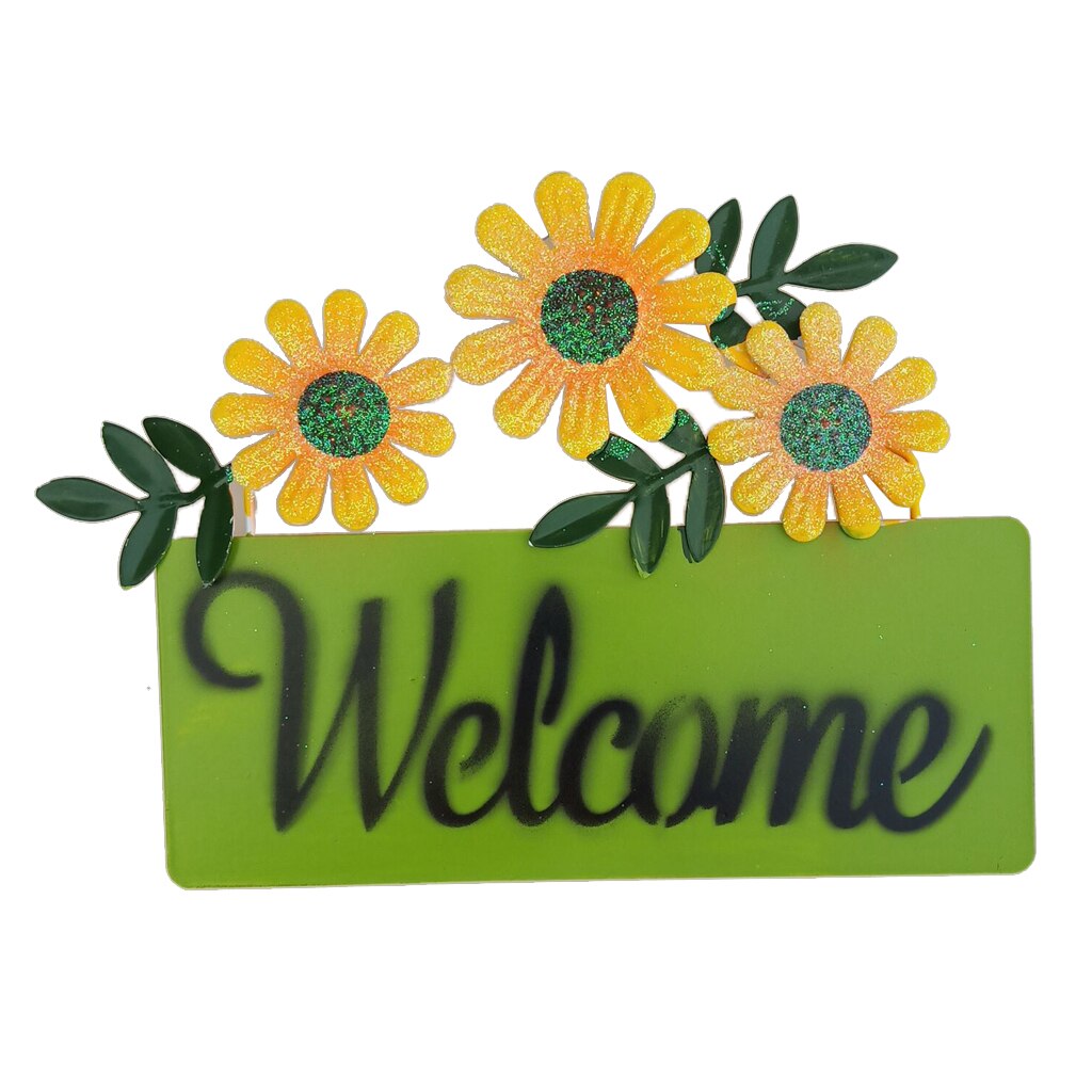 Handcrafts Metal Sunflower Welcome Sign Front Door... – Vicedeal