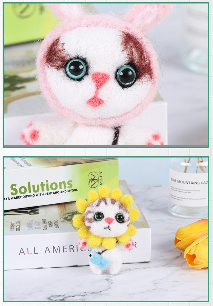 Finished product Wool Felt Needle Poked Animal Rab... – Vicedeal