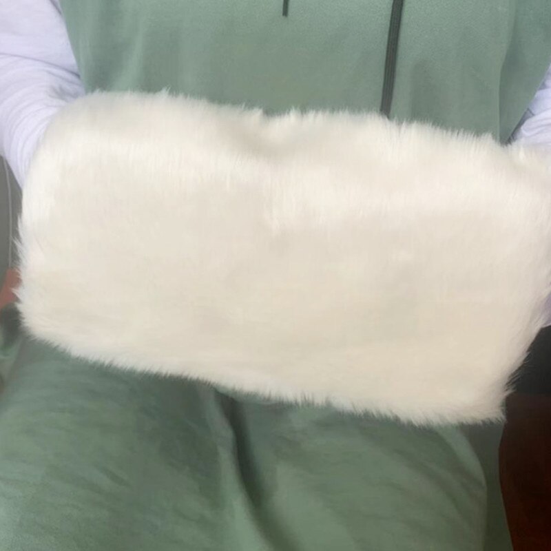 Faux Fur Winter Hand Muff Ivory White Color Warm B... – Vicedeal