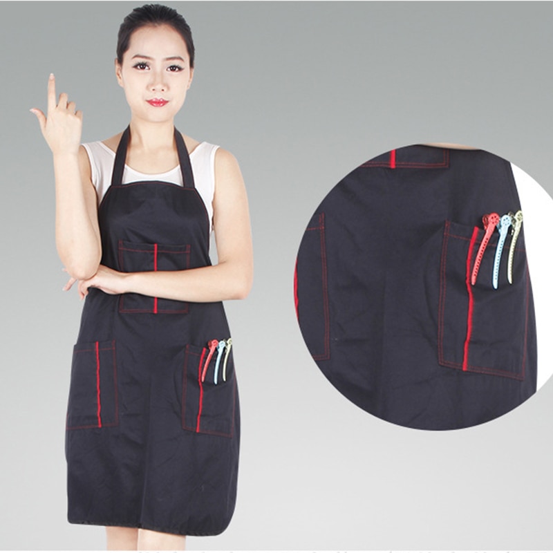Black Adjustable Apron Bib Uniform with 2 Pockets ... – Grandado