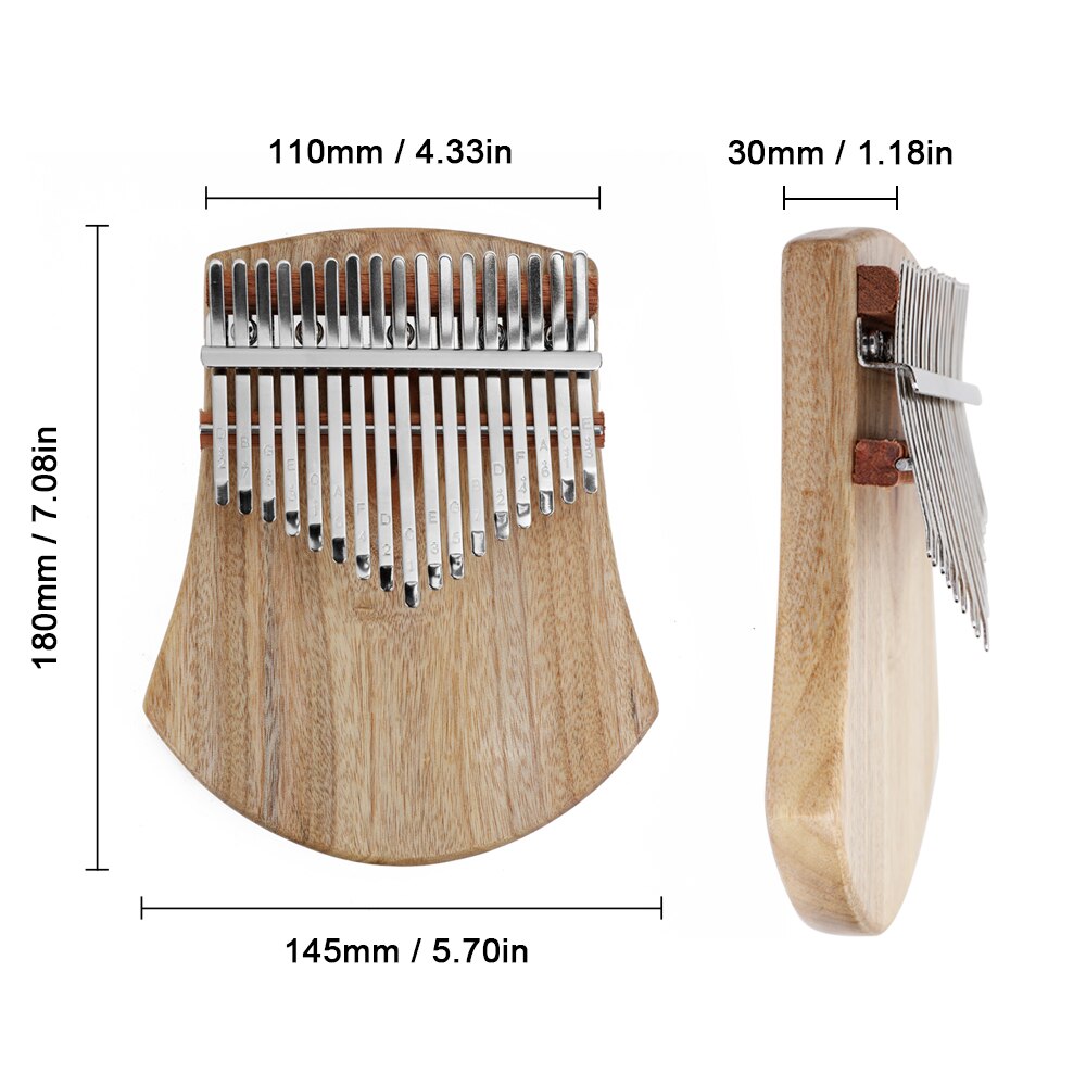 17 Keys Thumb Kalimba Solid Mahogany Thumb Finger ... – Grandado