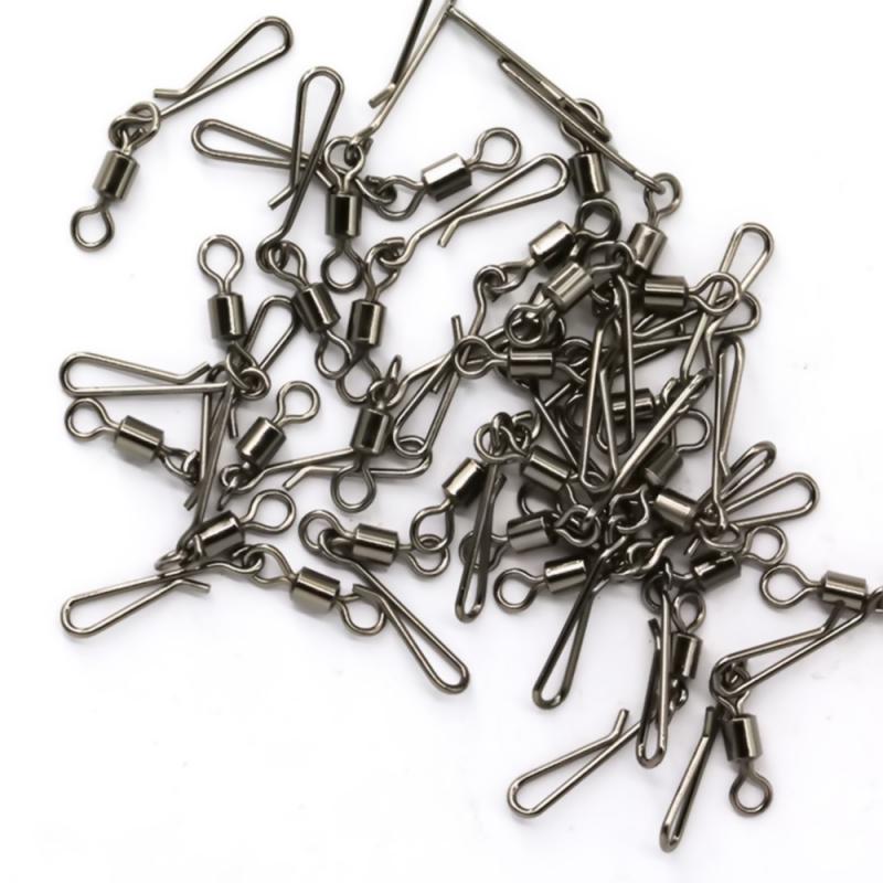 50pcs 2/4/6/8# Fishhooks Bearing Fishing Swivels S... – Grandado
