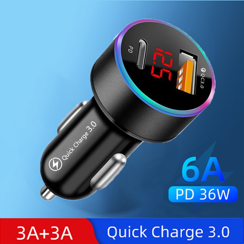 Type C Pd Quick Car Charger QC3.0 4.0 Digitale Dis... – Grandado