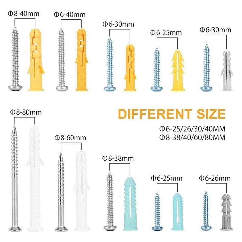 200Pcs Anchors Tapping Screws M6 M8 M10 DIY Expans... – Grandado