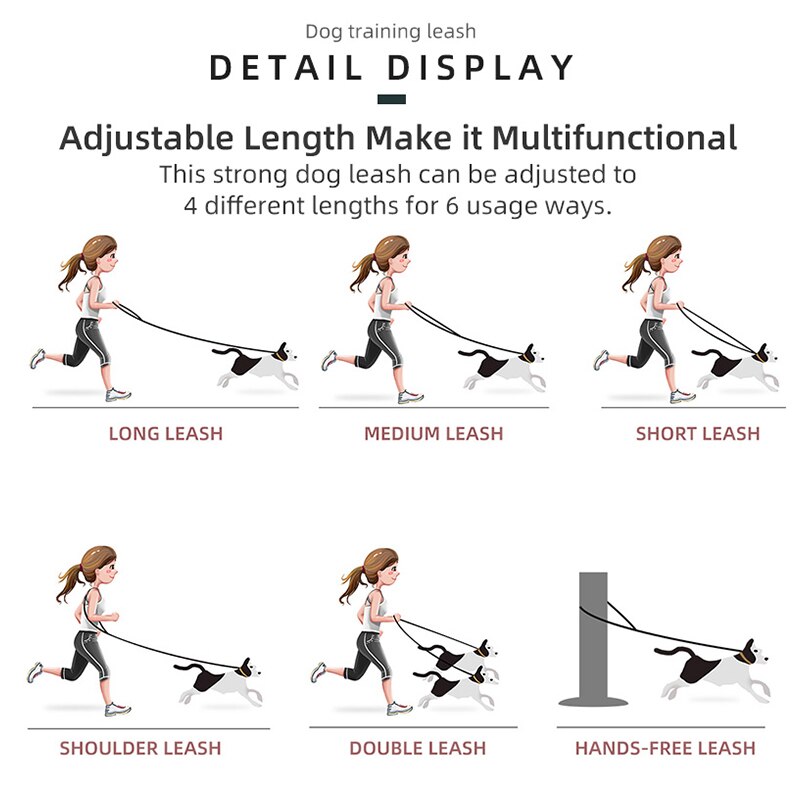 Multifunctional Dog Training Leash 3 Meters Nylon ... – Vicedeal