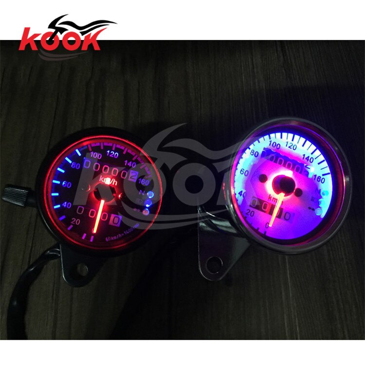 chrome motorcycle Motorcycle Speedometer Meter Dou... – Vicedeal