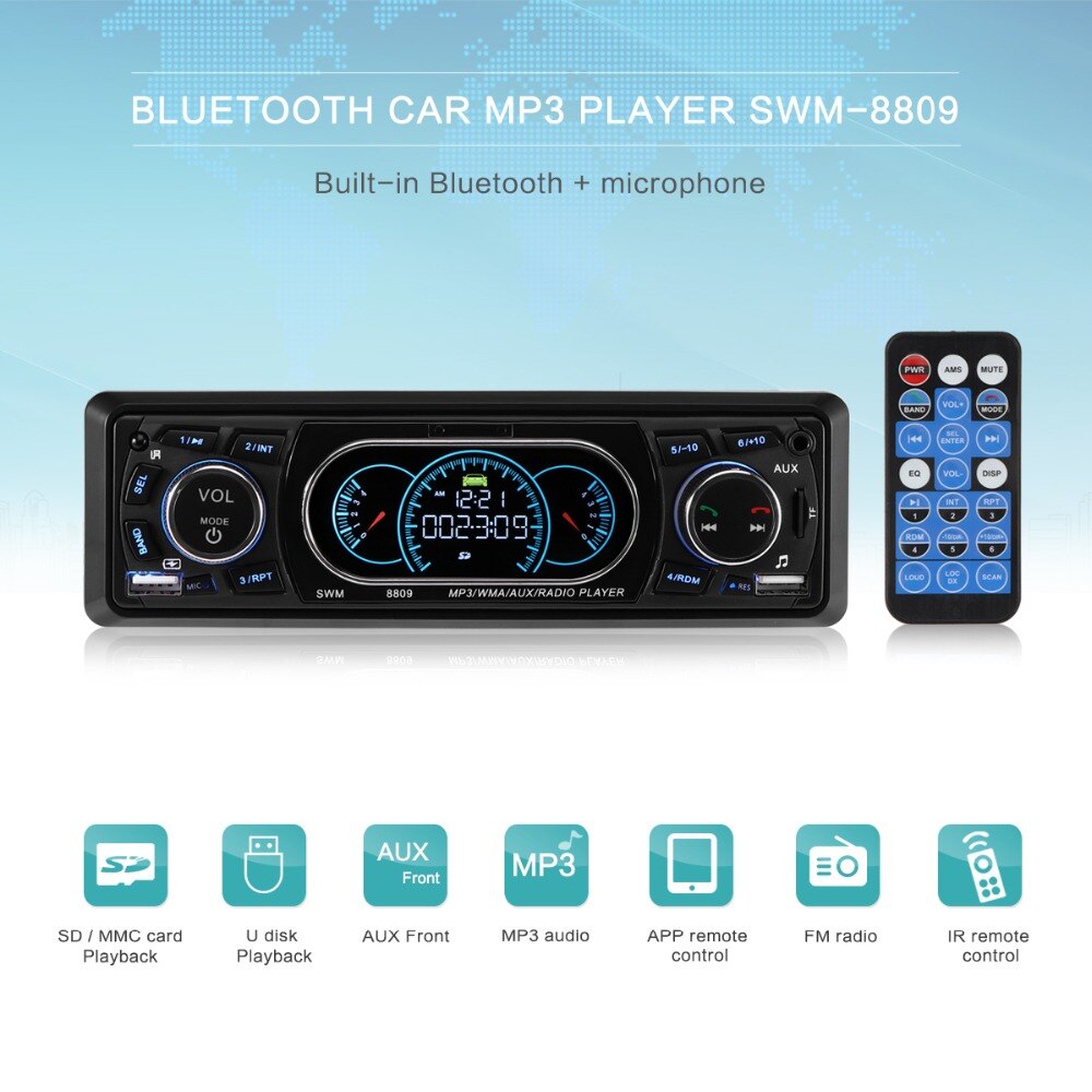 Bluetooth 1-Din Car Stereo Audio In-Dash MP3 Radio... – Grandado