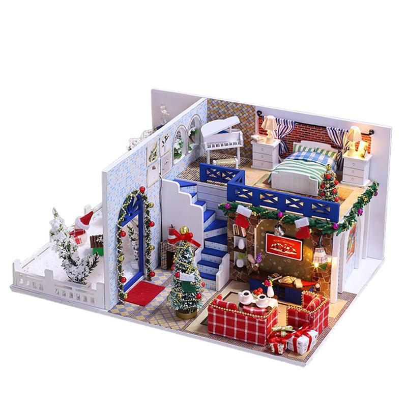 1 Set Christmas Mini House Miniature DIY House Kit... – Grandado