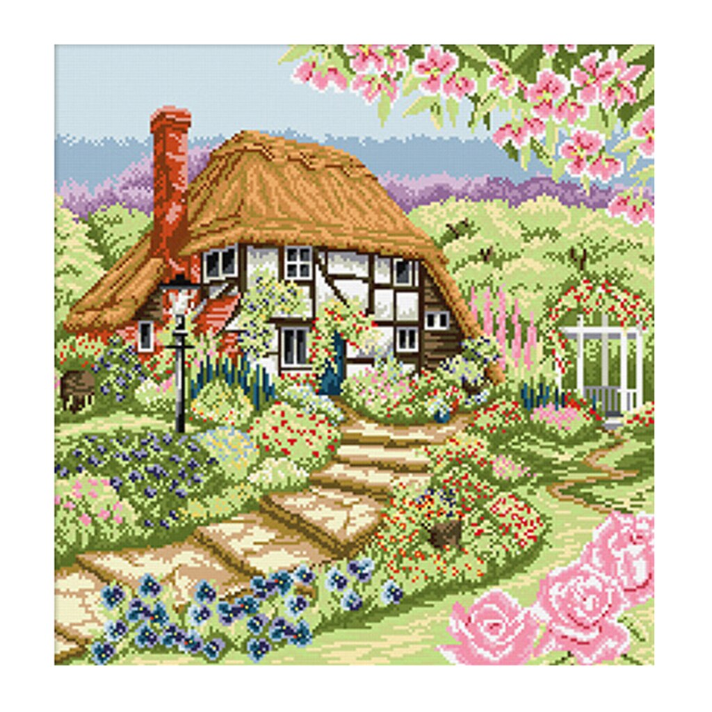 Stamped Cross Stitch Kits Garden Cottage Pattern W... – Vicedeal