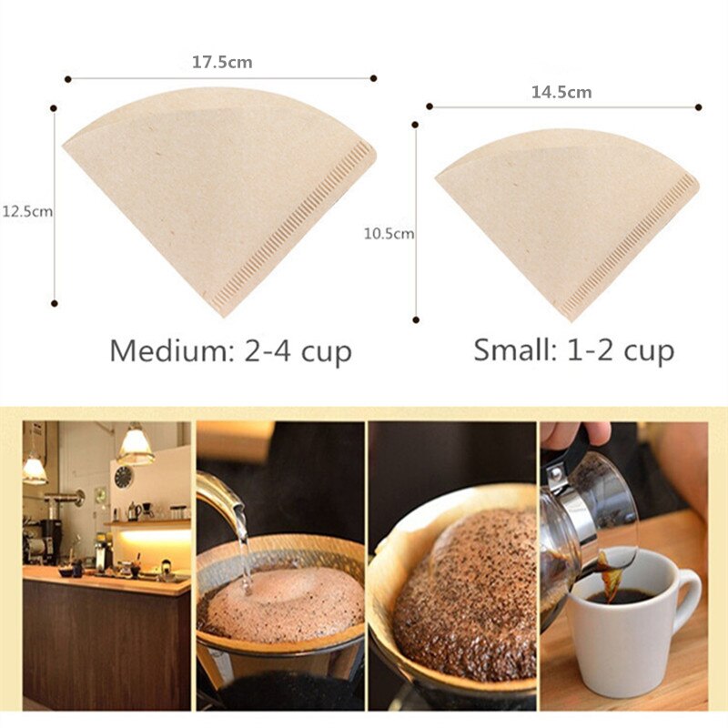 200PCS V Form Kaffee Filter Papier 1-2/2-4Cup Für ... – Vicedeal