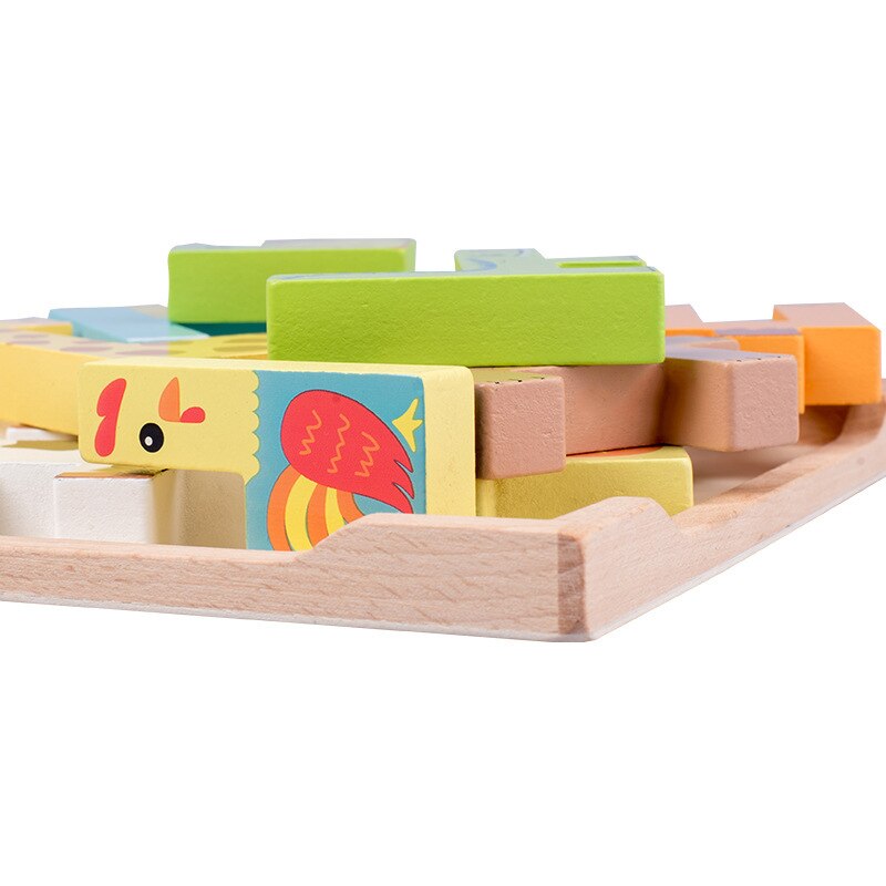 Colorful Animals 3D puzzle wooden tangram math toy... – Vicedeal