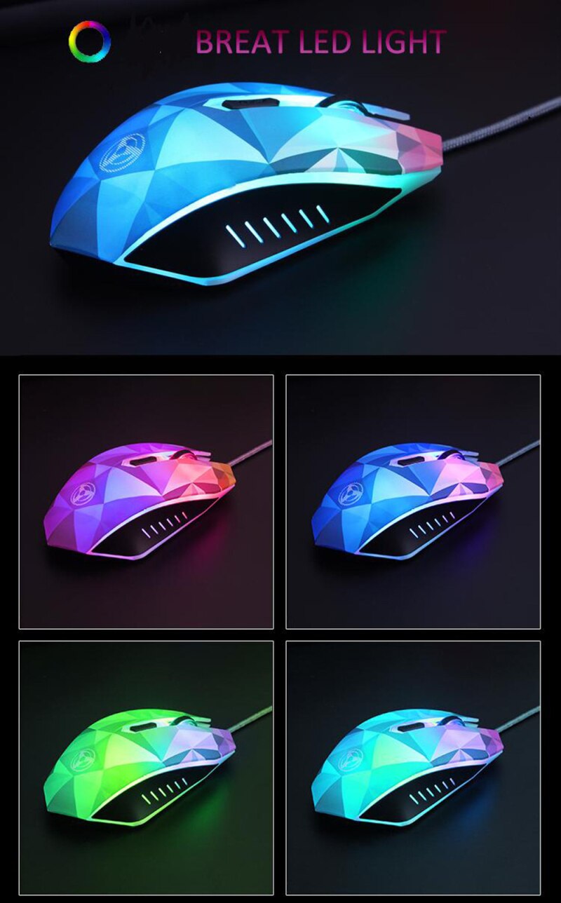1 Pcs Wired Gaming Mouse Diamond Version Mice 4 DP... – Grandado