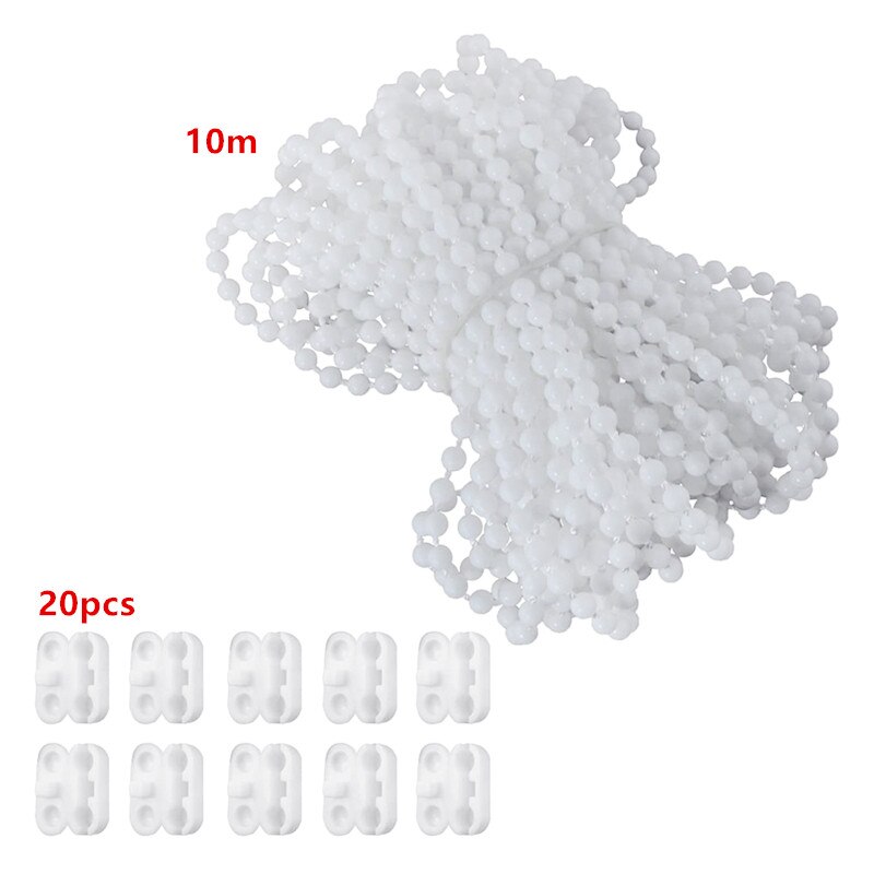 White Plastic Blind Beaded Chain Cord 10M Vertical... – Vicedeal
