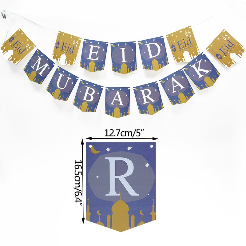 1Set Eid Mubarak Banner Wall Hanging Ramadan Karee... – Grandado