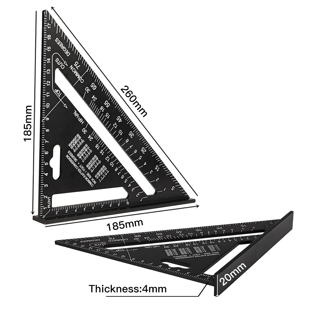 7'' Aluminum Alloy Triangle Ruler Angle Pr... – Grandado