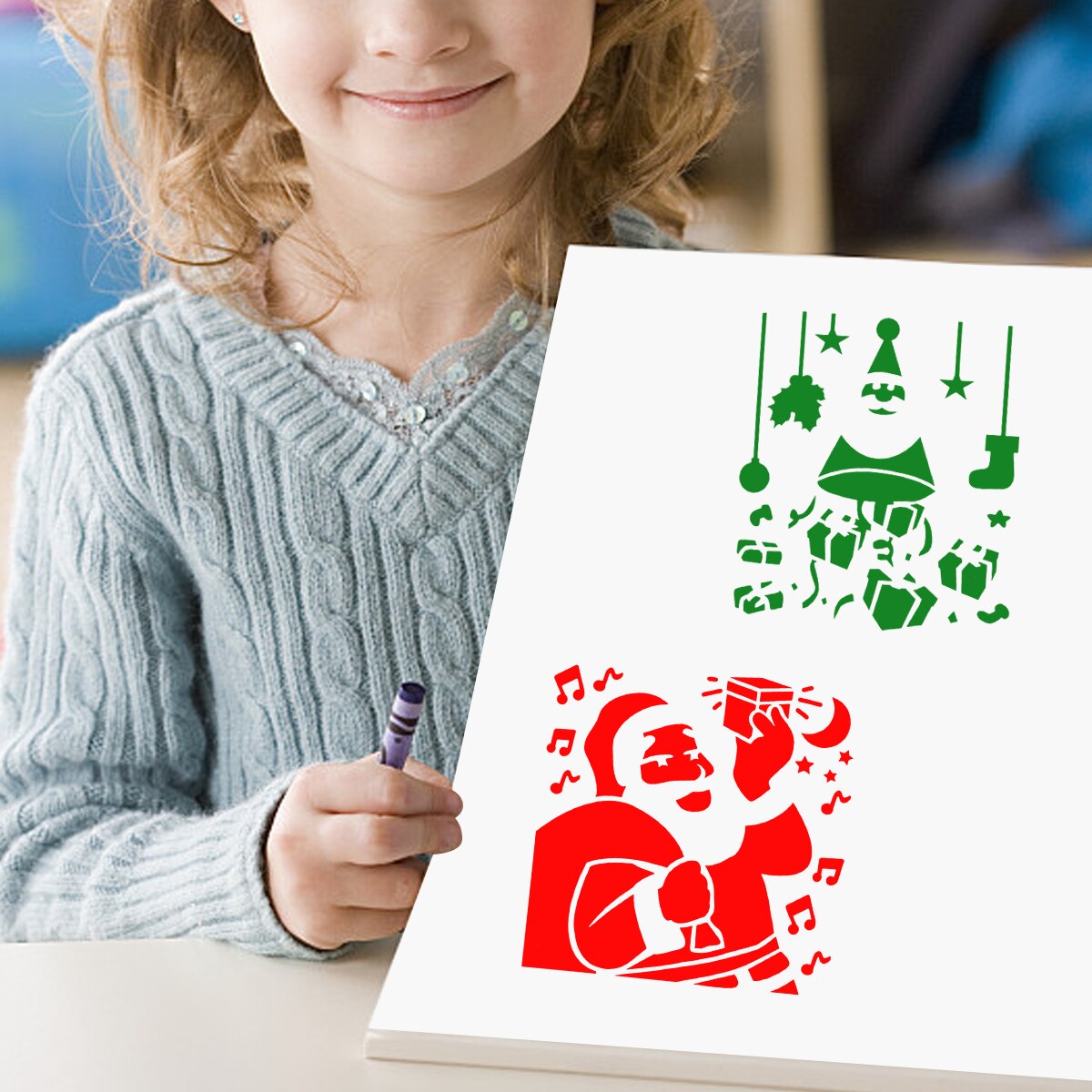 16 Sheets Christmas Pattern Stencil Painting Drawi... – Grandado