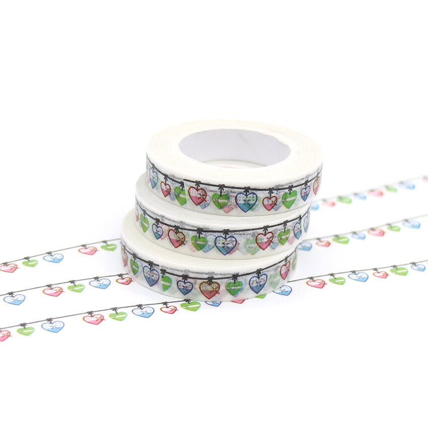 10m*8mm Colorful Love Heart Washi Tape Sticky Mask... – Vicedeal