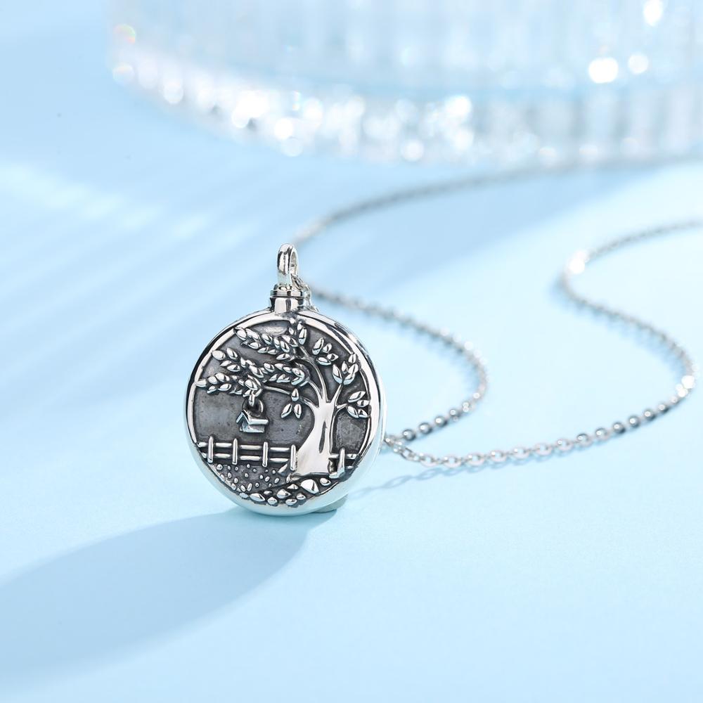 Eudora Sterling Silver round Locket Tree of life f... – Grandado